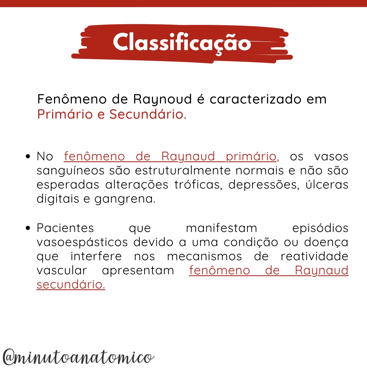 Minuto Anatômico #225: Fenômeno de Raynaud – Anatomia & Fisioterapia